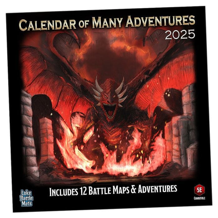 Calendar of Many Adventures 2025 (RPG wall calendar) — Brain Games LV