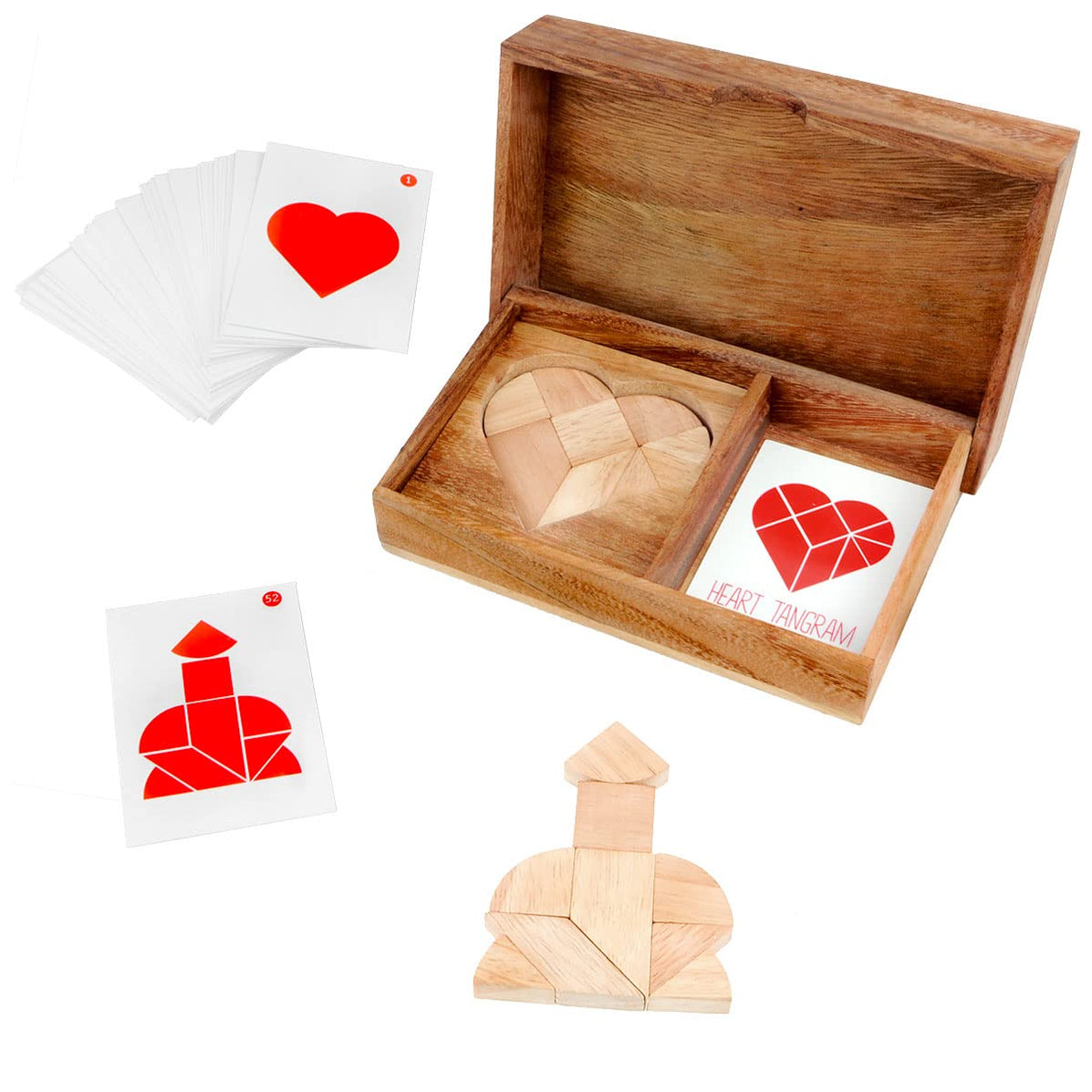 Double Tangram Heart — Brain Games LV