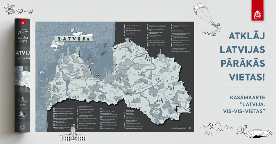 Kasāmkarte Latvijas VIS-VIS-VIETAS — Brain Games LV